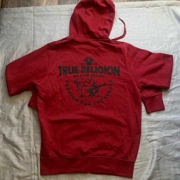 True Religion | Sweaters | Red Zip Up True Religion Hoodie Never Worn ...